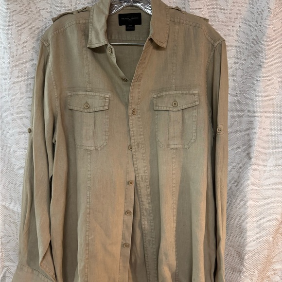 Banana Republic | Jackets & Coats | Mens Beige Buttonup Linen Shirt ...